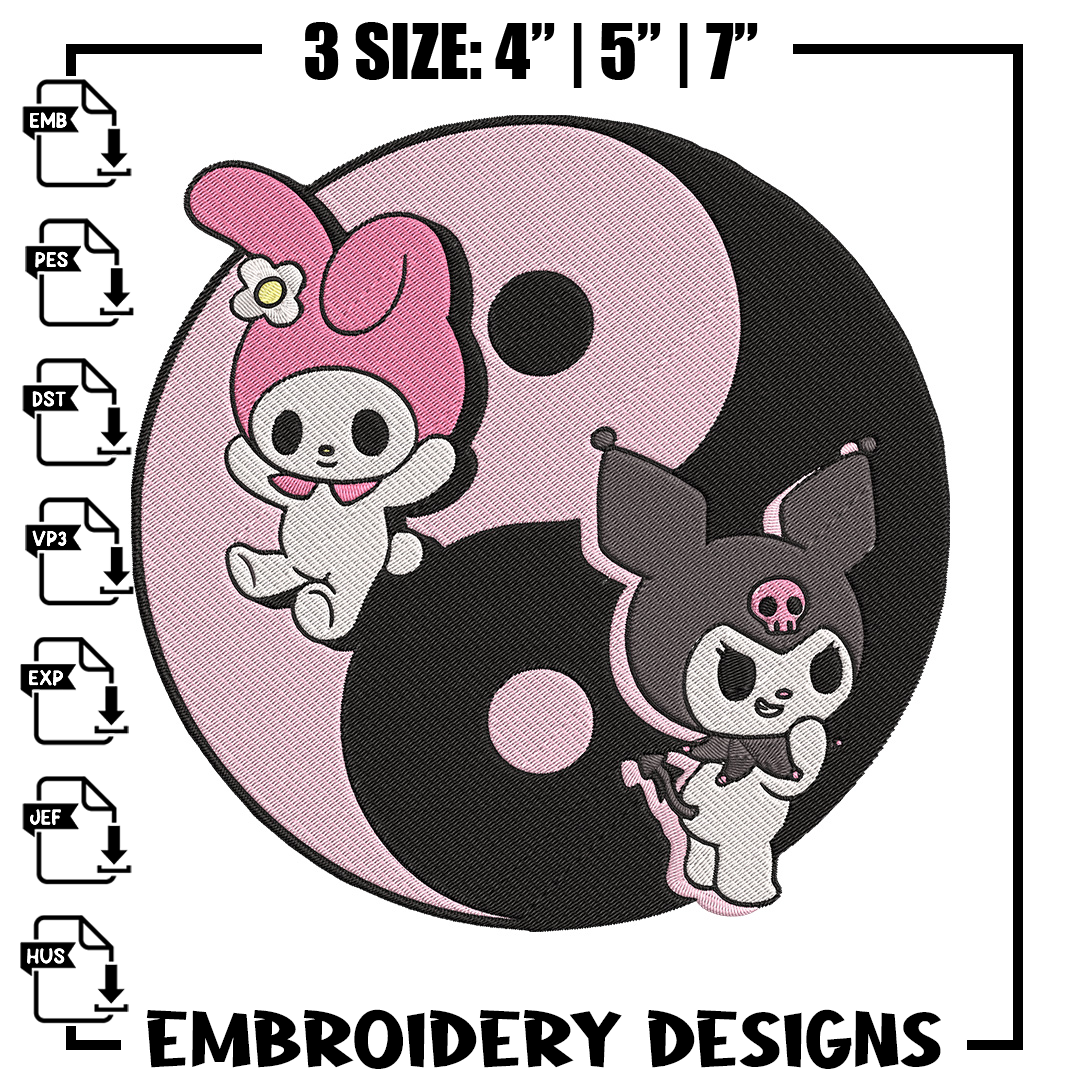 Kawaii Kuromi Embroidery Design, Hello kitty Embroidery, Emb - Inspire ...