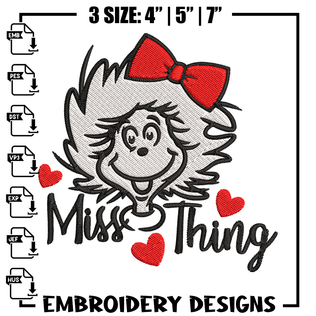 Miss Thing Dr Seuss Embroidery Design, Dr Seuss Embroidery, | Inspire ...
