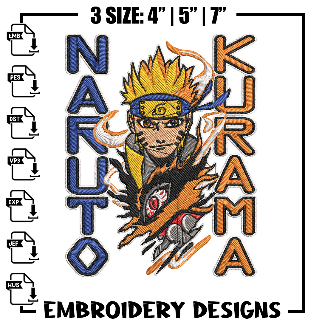 Naruto Poster Embroidery Design, Naruto Embroidery, Embroide | Inspire ...