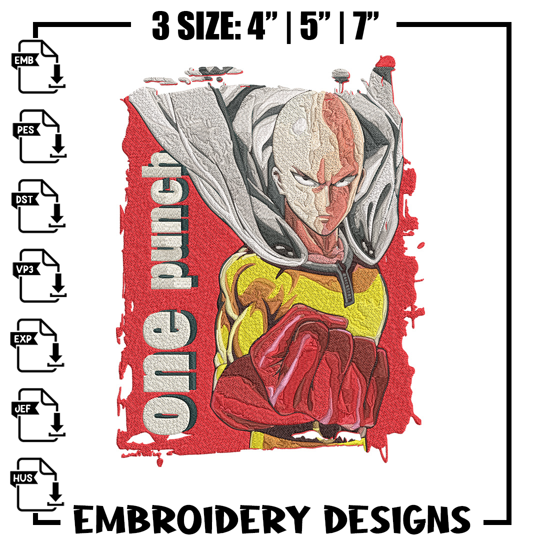 One punch man poster Embroidery Design, One punch man Embroi | Inspire ...