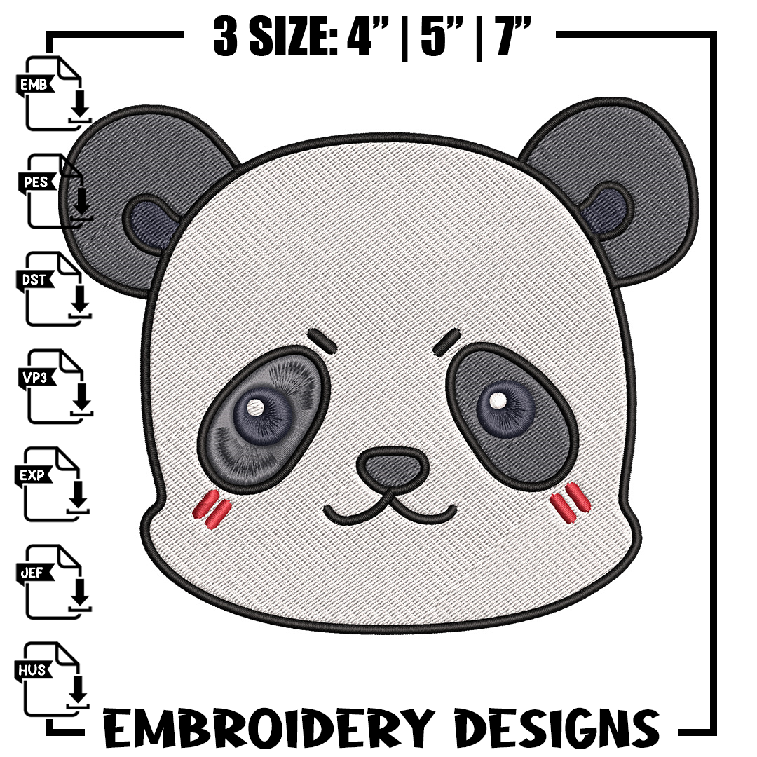 Panda face Embroidery Design, Jujutsu Embroidery, Embroidery - Inspire ...