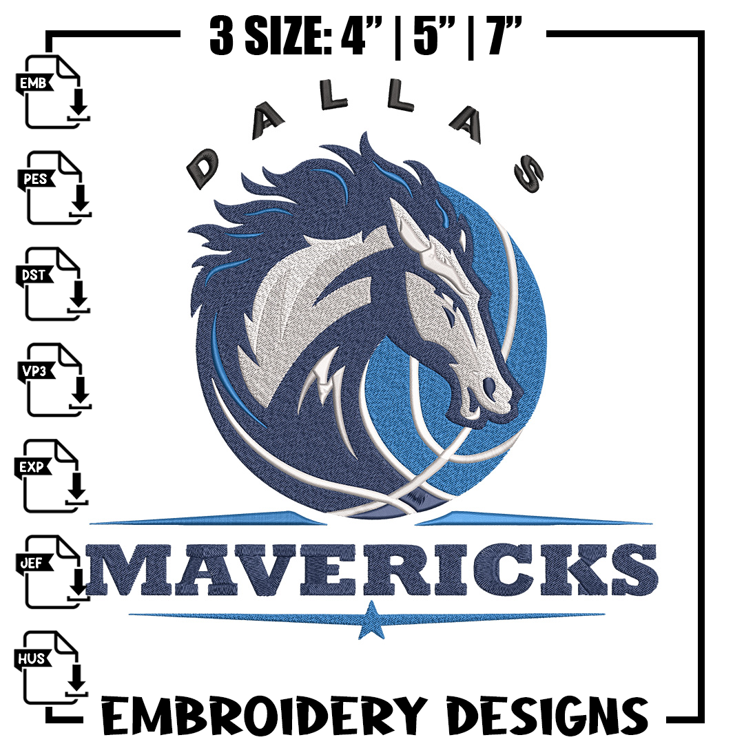 Dallas Mavericks logo embroidery design, NBA embroidery,Spor | Inspire ...