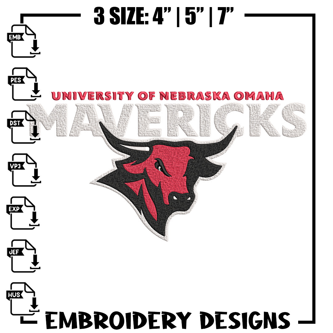 Nebraska Omaha logo embroidery design, Sport embroidery, log | Inspire ...