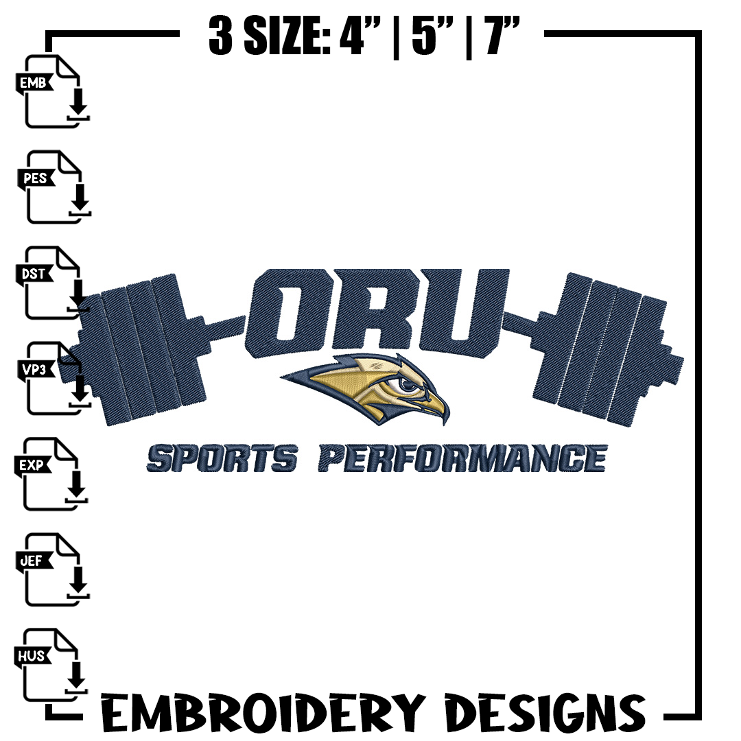 Oral Roberts logo embroidery design, NCAA embroidery,Sport e | Inspire ...