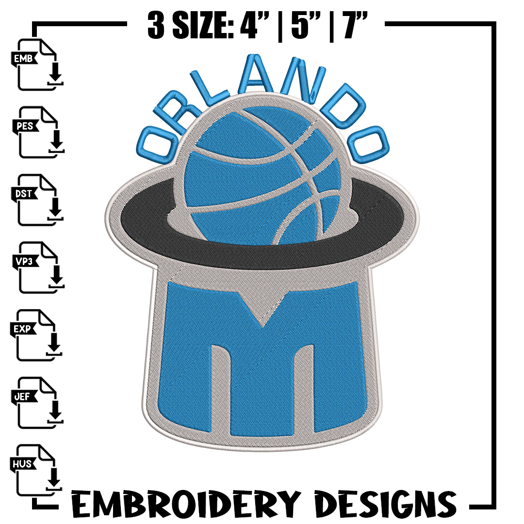 Orlando Magic logo embroidery design, NBA embroidery, Sport | Inspire ...