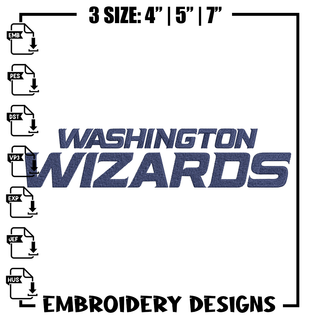 Washington Wizards logo embroidery design, NBA embroidery, S - Inspire ...