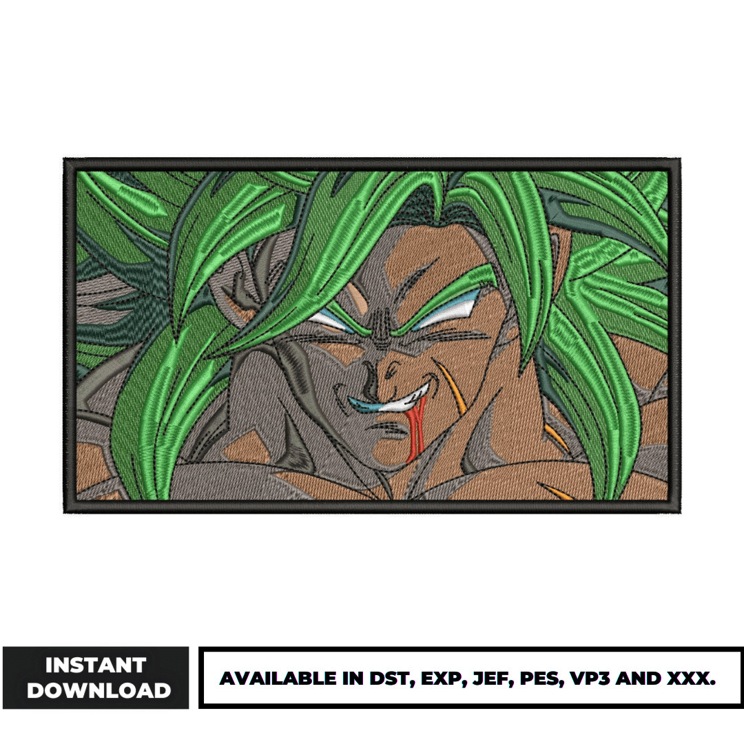 Broly super saiyan embroidery design | Inspire Uplift