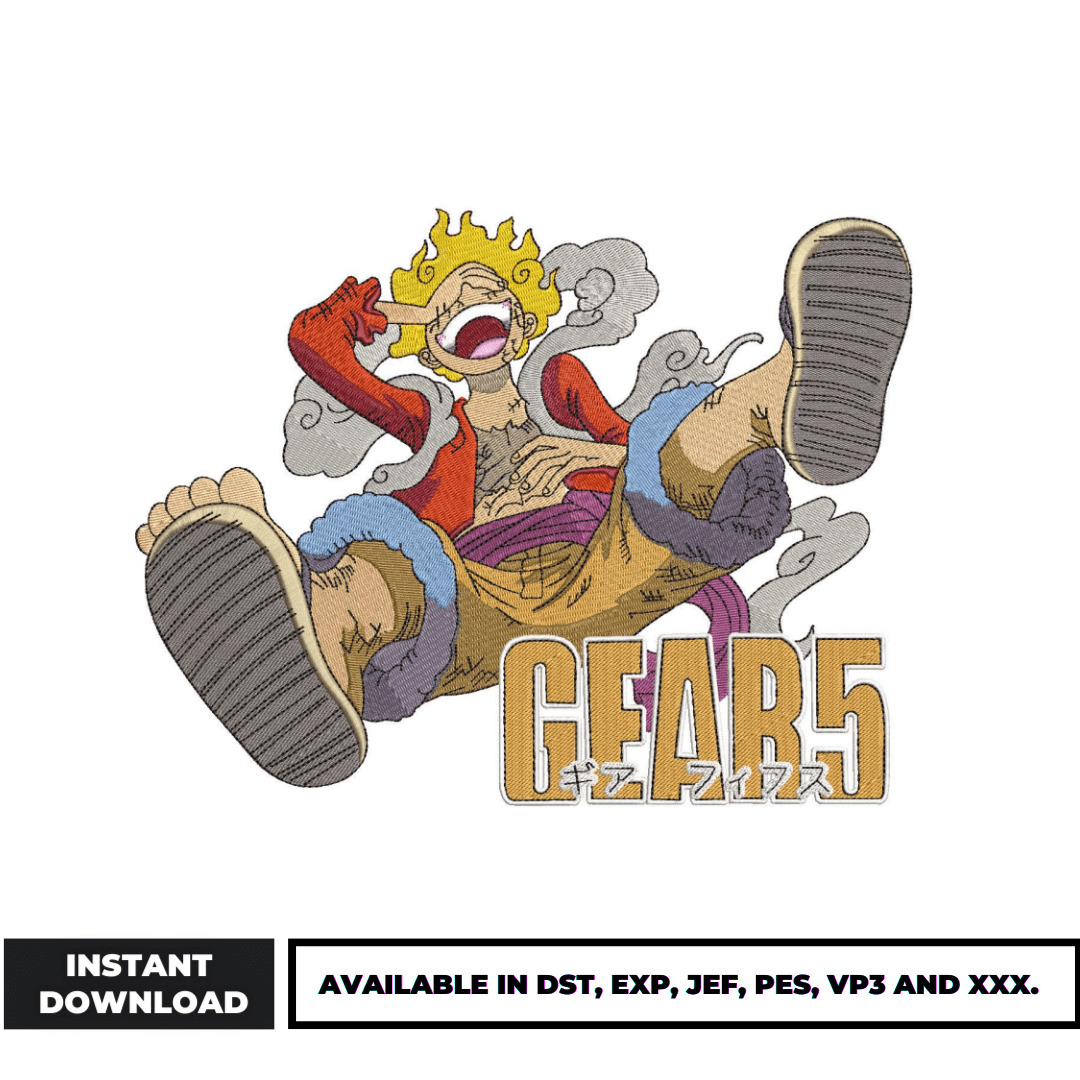 Luffy gear 5 embroidery design - Inspire Uplift