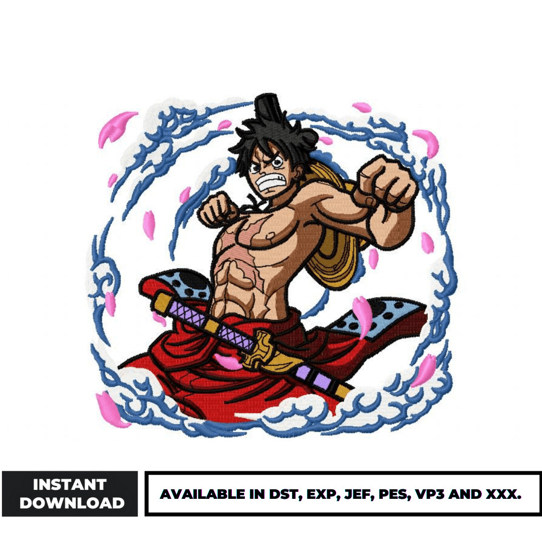 Luffy wano arc embroidery design (3) | Inspire Uplift