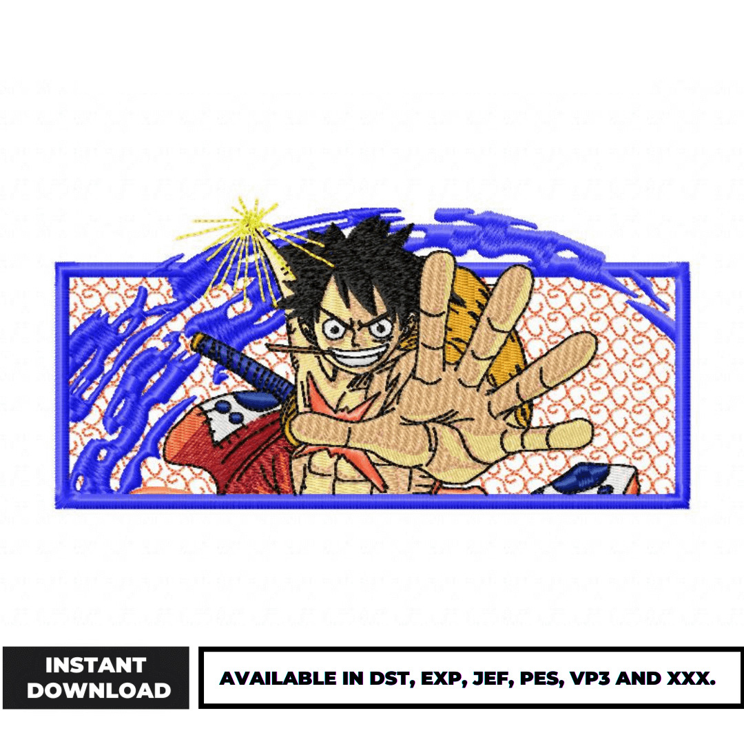 Luffy wano box embroidery design - Inspire Uplift