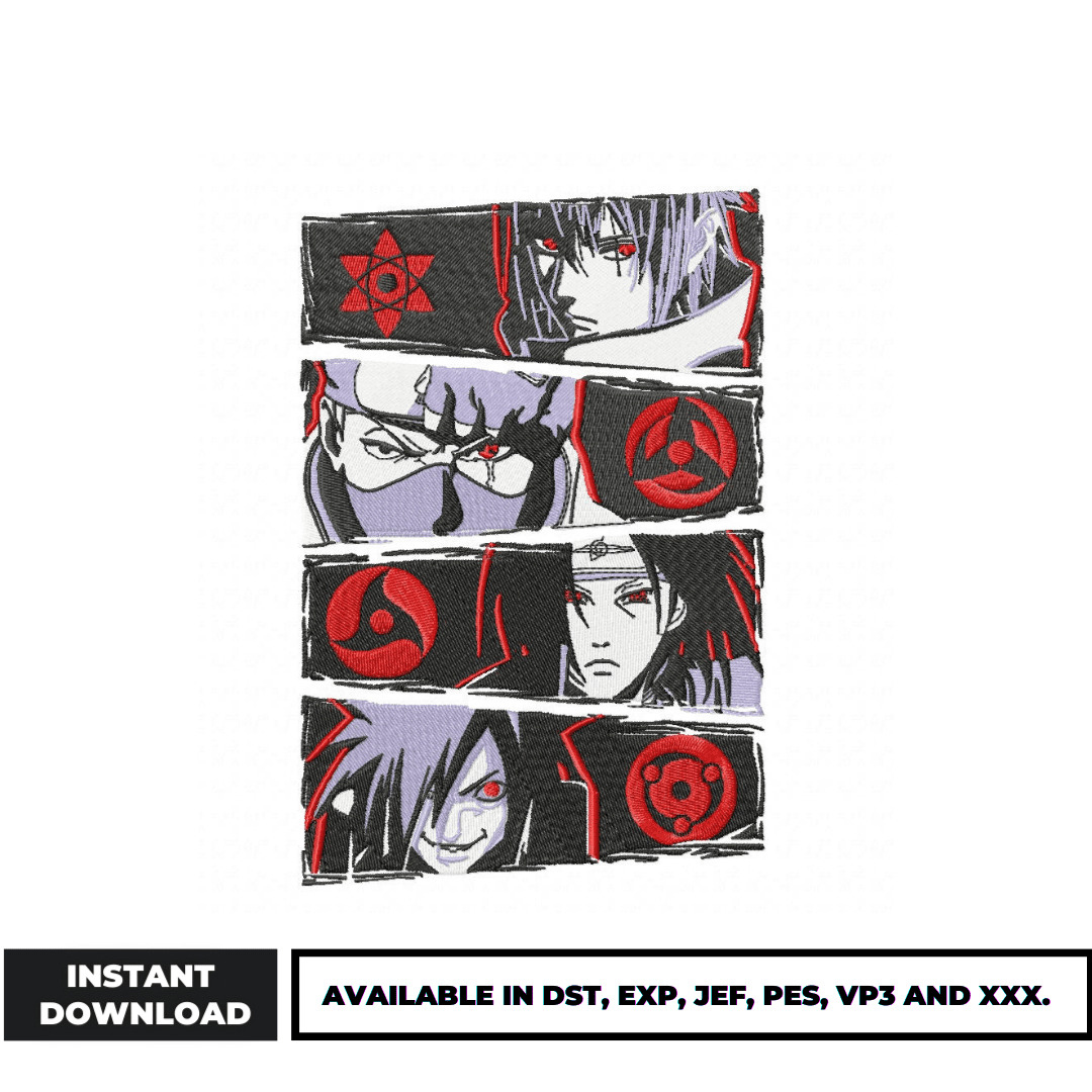 Mangekyou sharingan embroidery design - Inspire Uplift