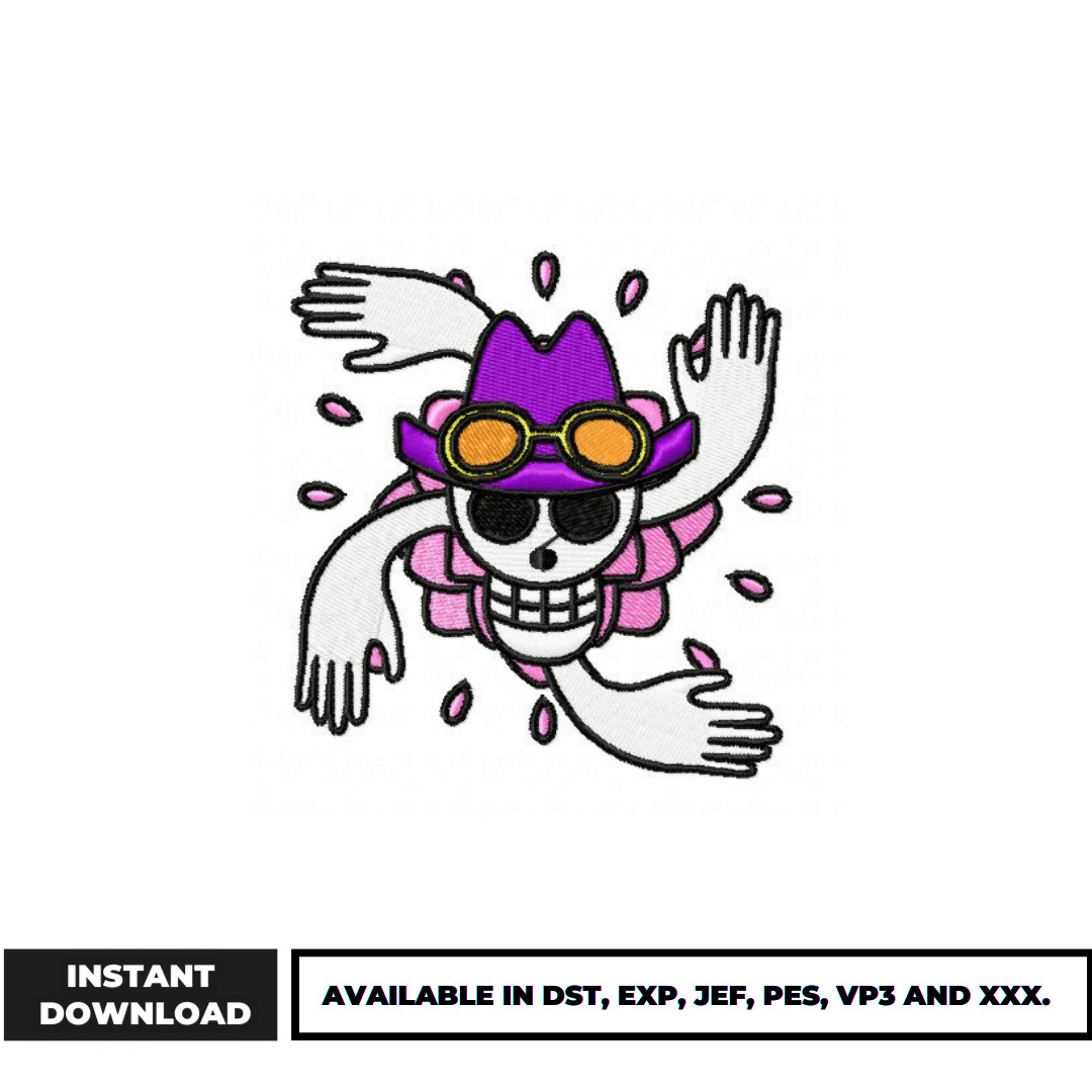 Nico robin skull embroidery design - Inspire Uplift