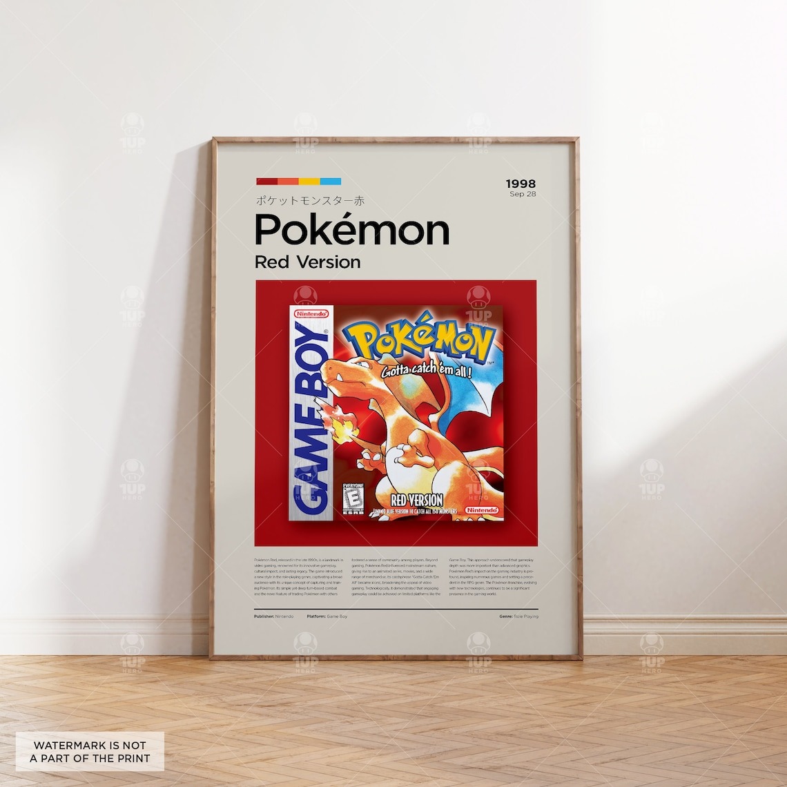 Pokemon Red Poster, Game Boy Poster, Nintendo Poster, Chariz | Inspire ...