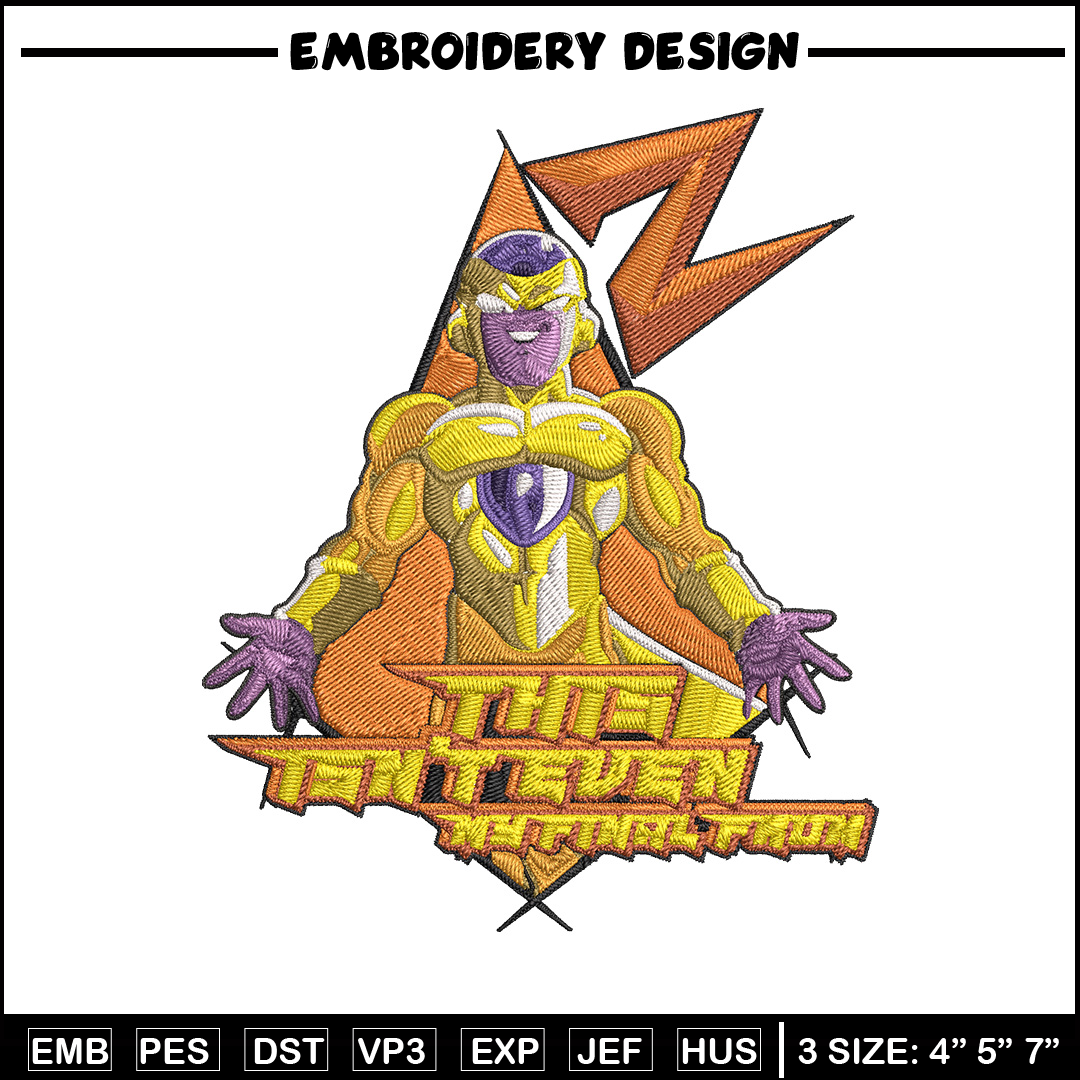 Golden Frieza Embroidery Design, Dragonball Embroidery,Embro | Inspire ...