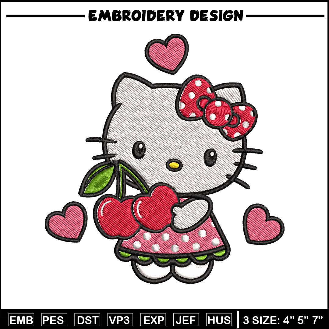 Hello kitty Embroidery Design, Haello kitty cartoon Embroide | Inspire ...
