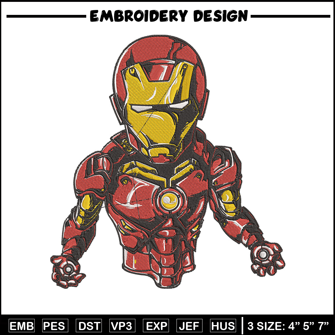 Iron man chibi Embroidery Design, Marvel Embroidery, Embroid | Inspire ...
