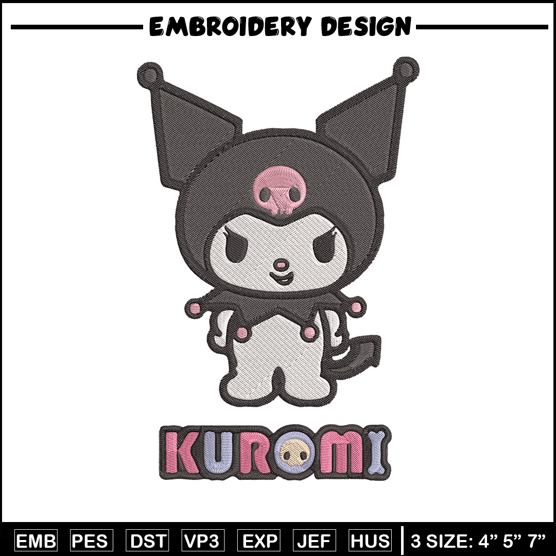 Kuromi logo Embroidery Design, Hello kitty Embroidery, Embro | Inspire ...