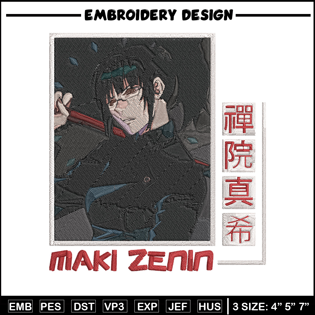 Maki poster Embroidery Design, Jujutsu Embroidery, Embroider | Inspire ...