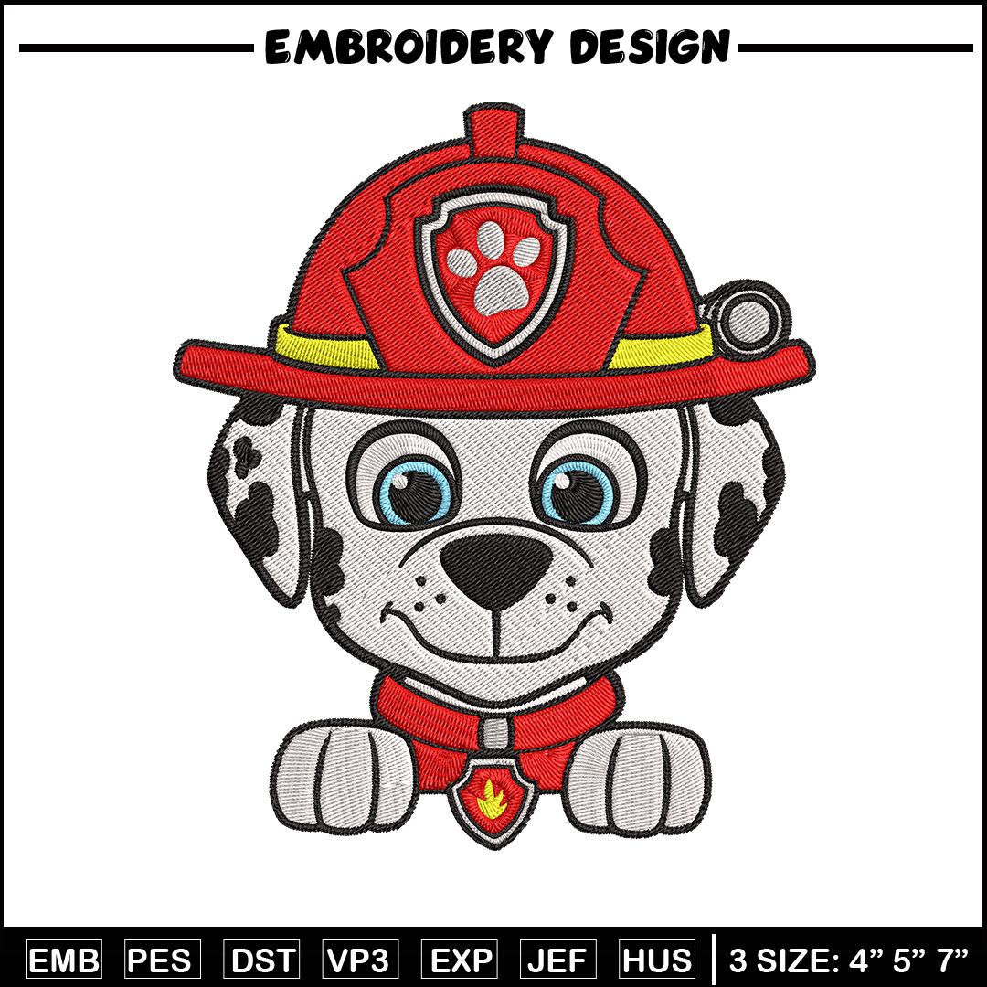 Marshall dog Embroidery Design, Paw patrol Embroidery, Embro | Inspire ...