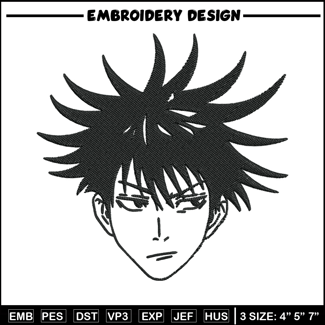 Megumi face Embroidery Design, Jujutsu Embroidery, Embroider - Inspire ...