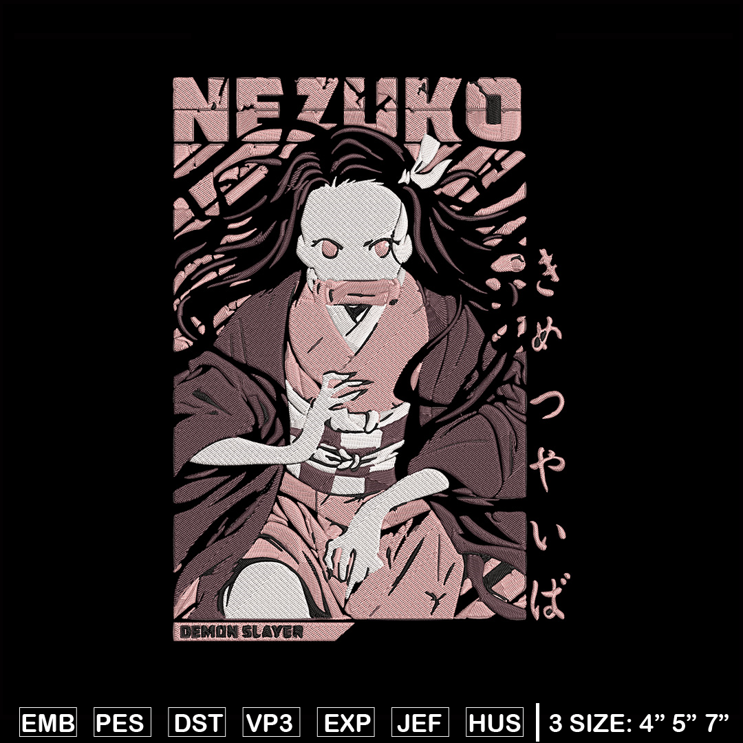 Nezuko poster Embroidery Design, Demon slayer Embroidery, Em | Inspire ...