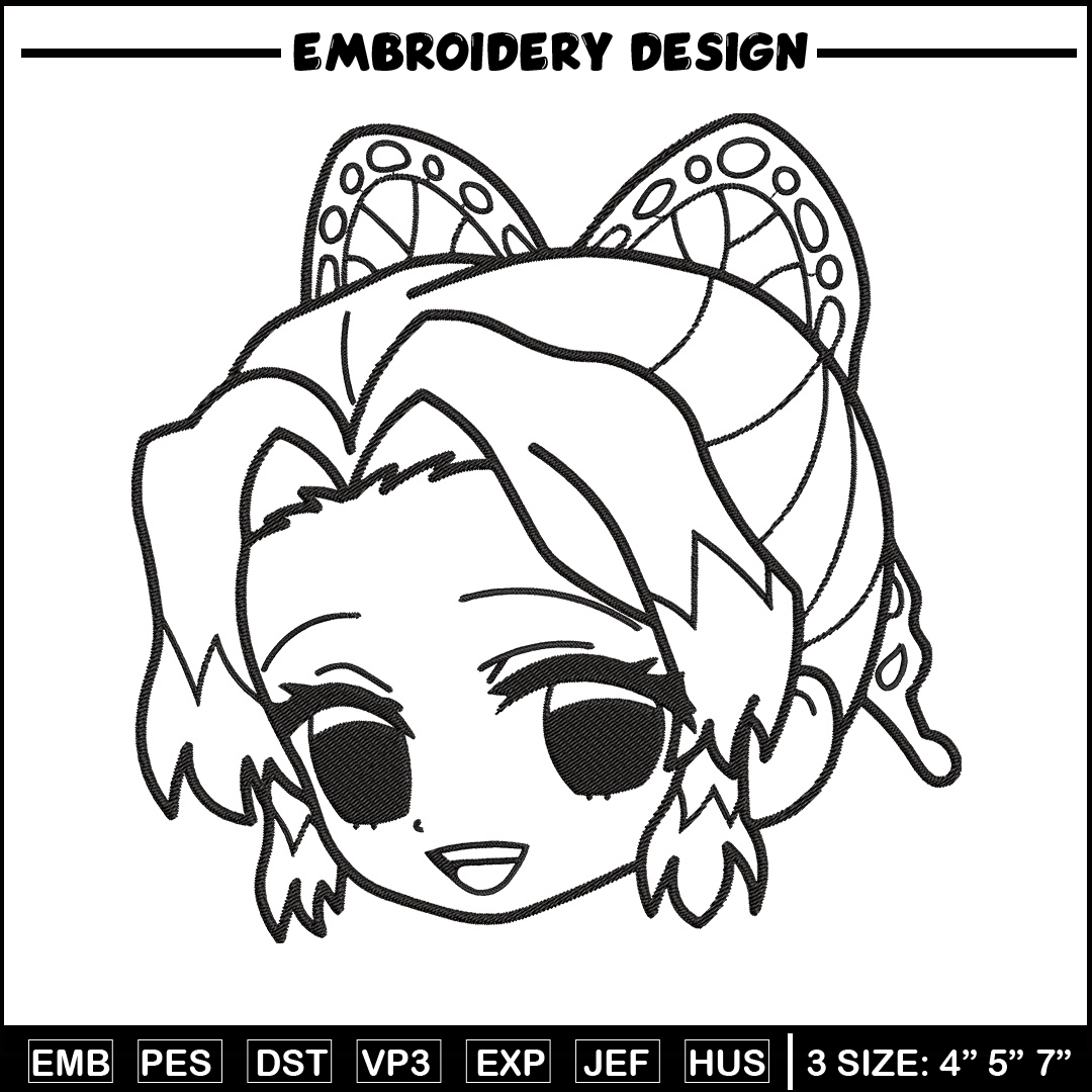 Shinobu chibi Embroidery Design,Demon slayer Embroidery,Embr | Inspire ...