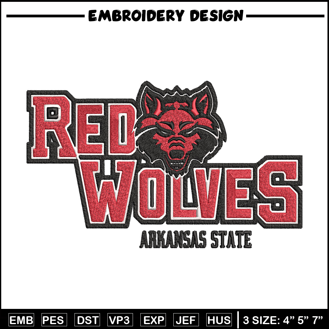 Arkansas State logo embroidery design, NCAA embroidery, Spor | Inspire ...