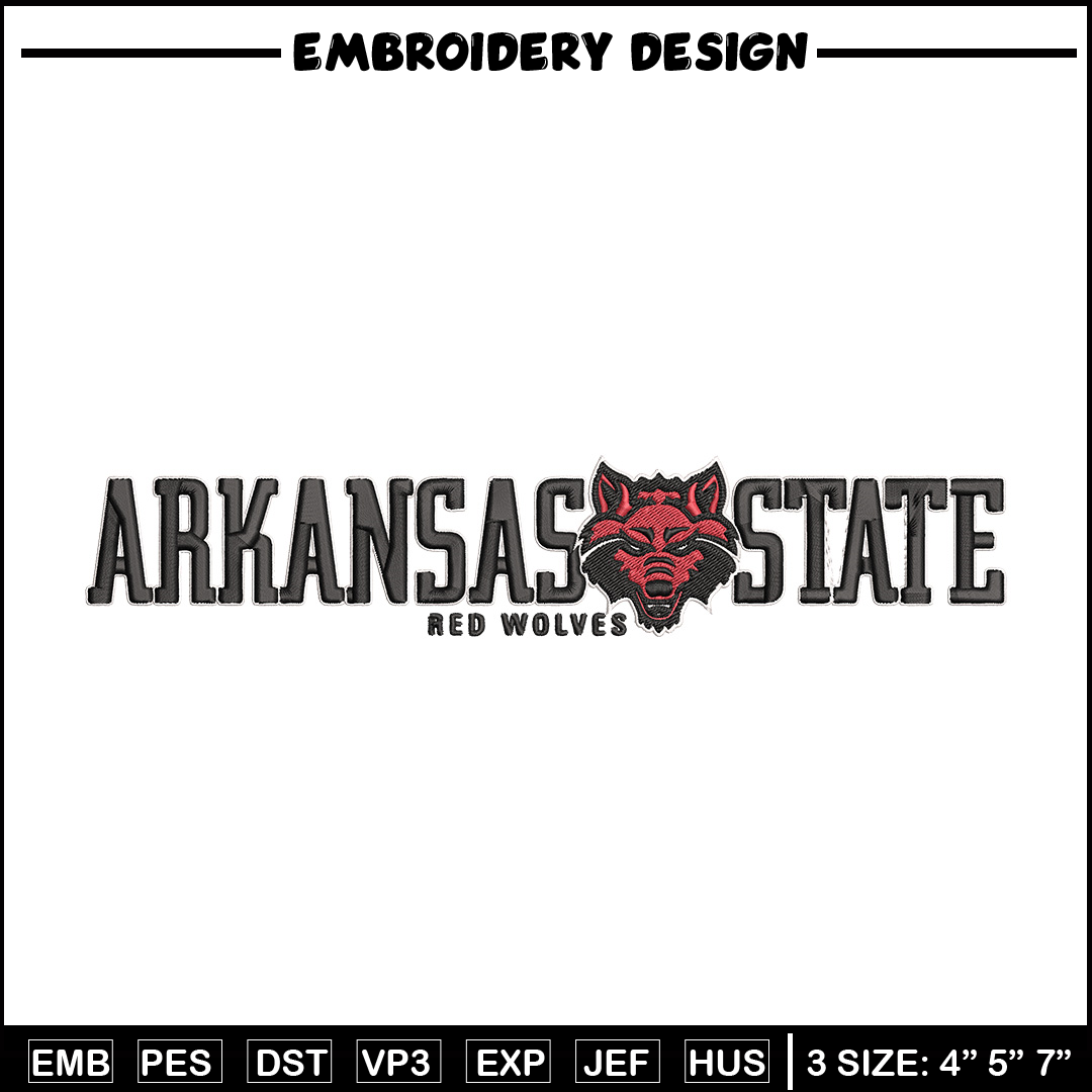 Arkansas State logo embroidery design, NCAA embroidery,Sport | Inspire ...