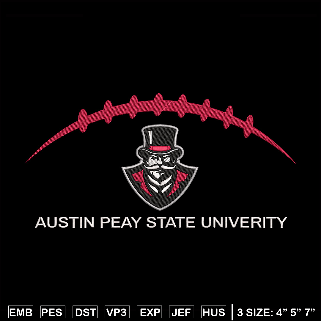 Austin Peay State logo embroidery design, NCAA embroidery, S | Inspire ...