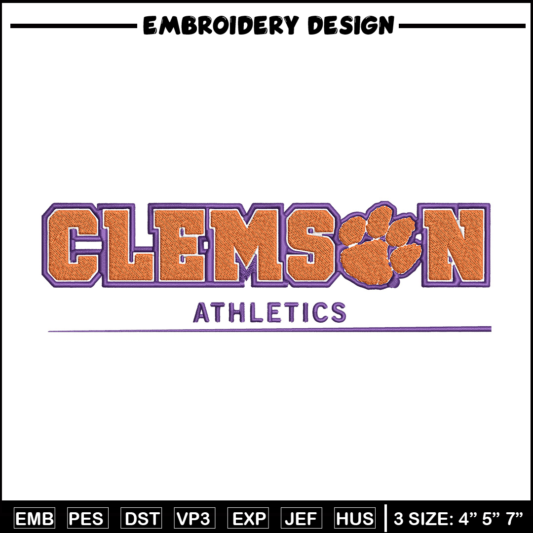 Clemson University logo embroidery design, NCAA embroidery, | Inspire ...