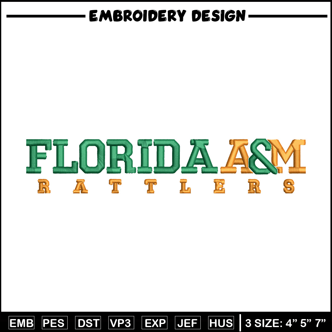 Florida AM Rattlers logo embroidery design, NCAA embroidery, | Inspire ...