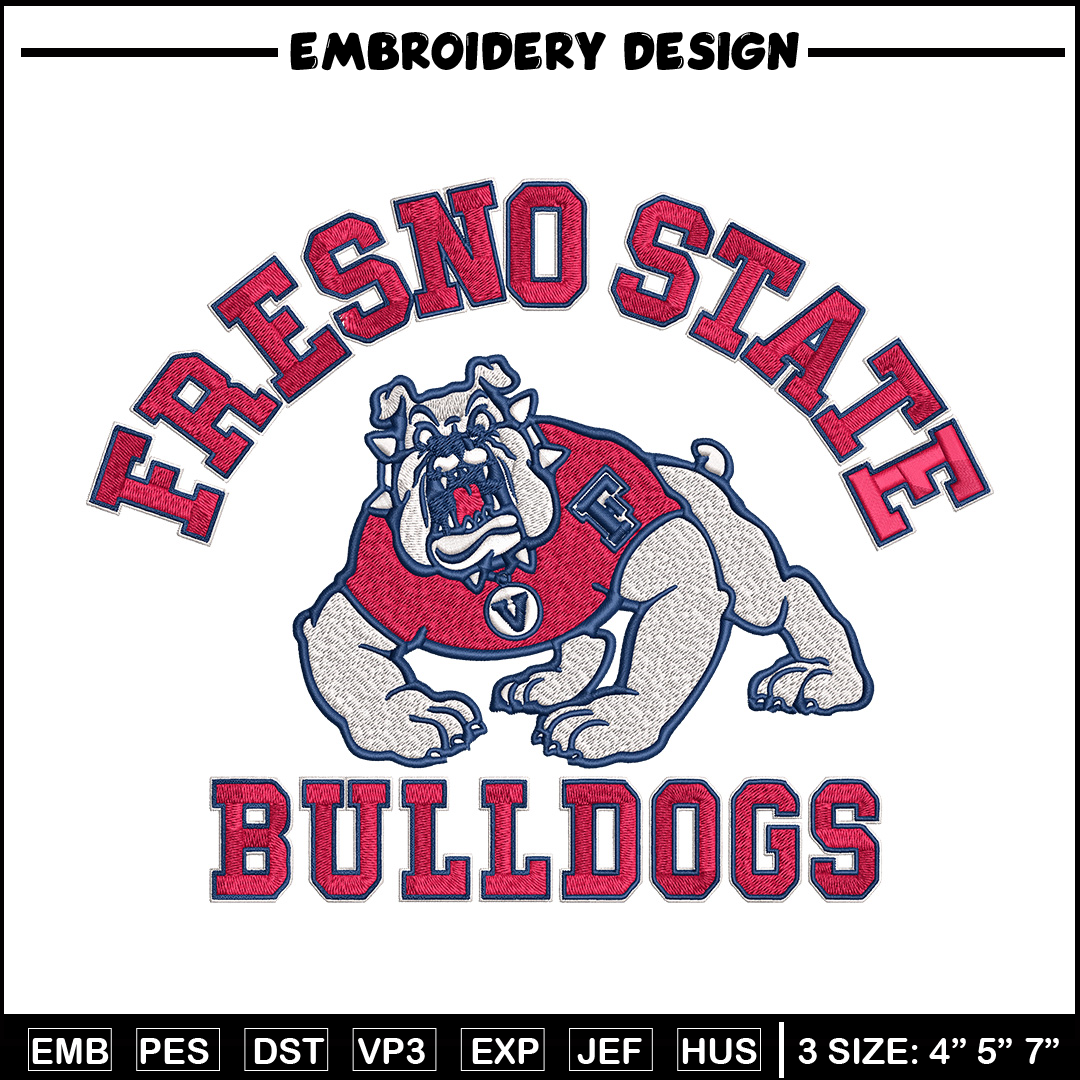 Fresno State Bulldogs logo embroidery design, Sport embroide | Inspire ...