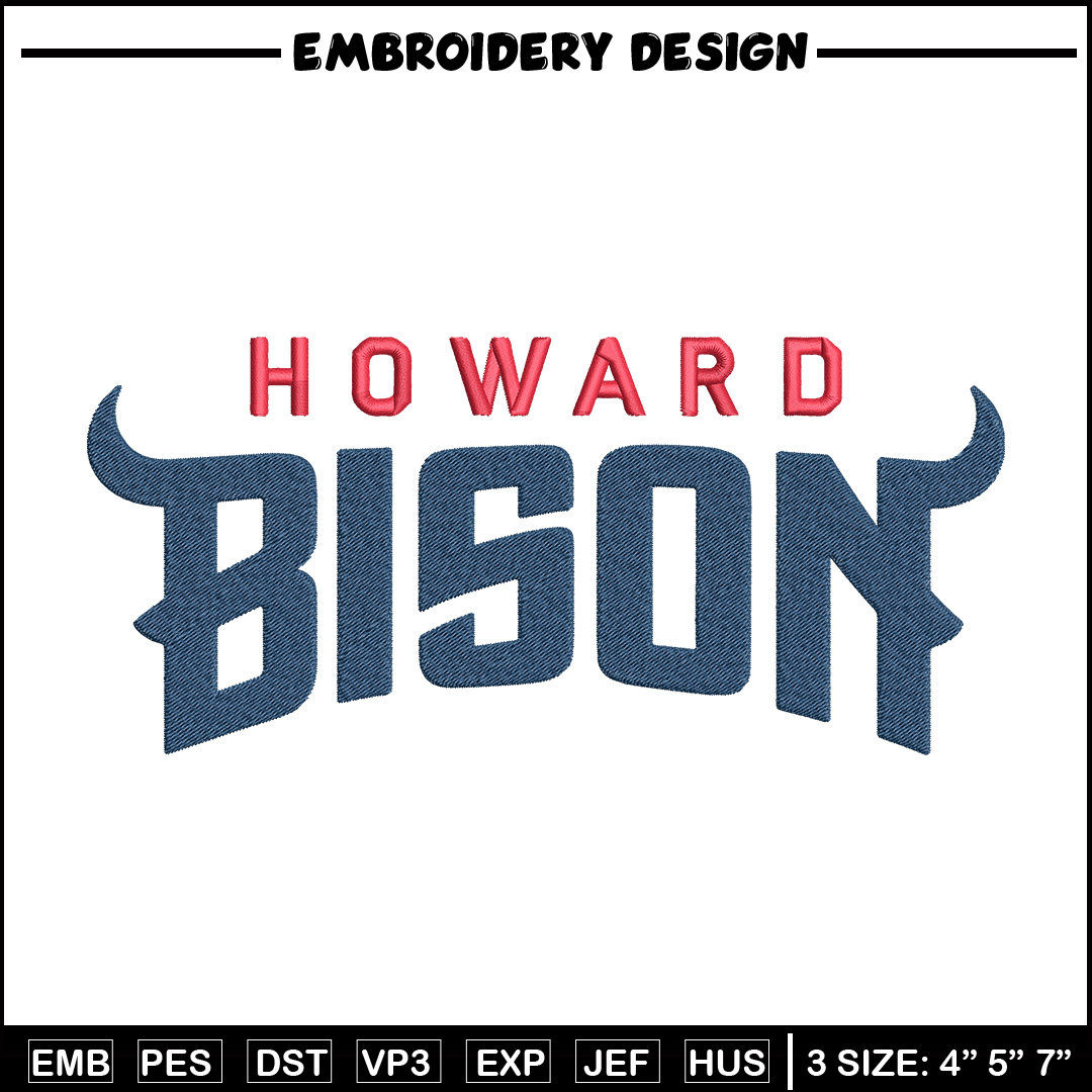 Howard Bison logo embroidery design, NCAA embroidery, Embroi | Inspire ...