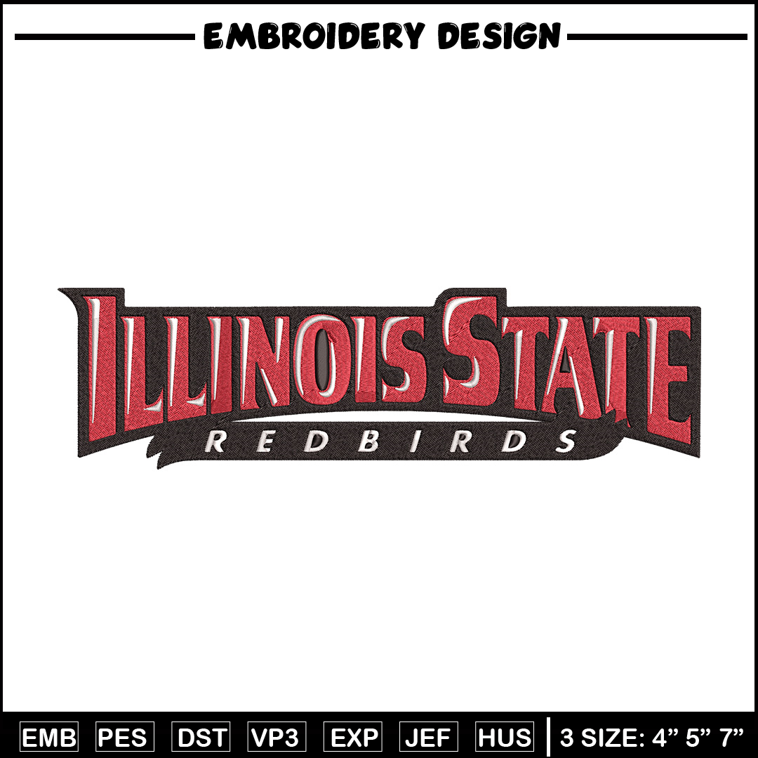 Illinois State logo embroidery design, Sport embroidery, log | Inspire ...