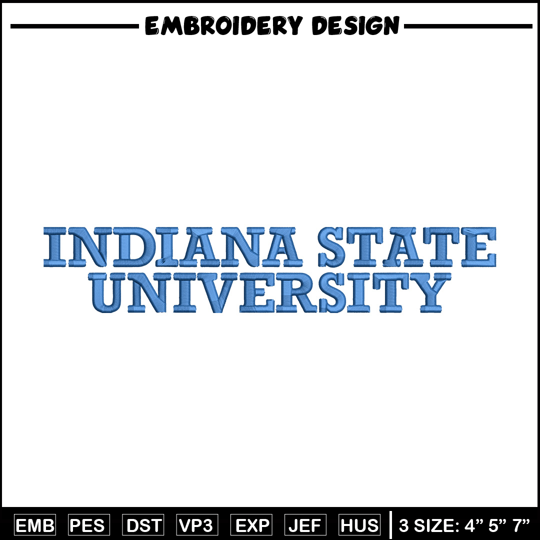 Indiana State logo embroidery design,NCAA embroidery,Sport e | Inspire ...