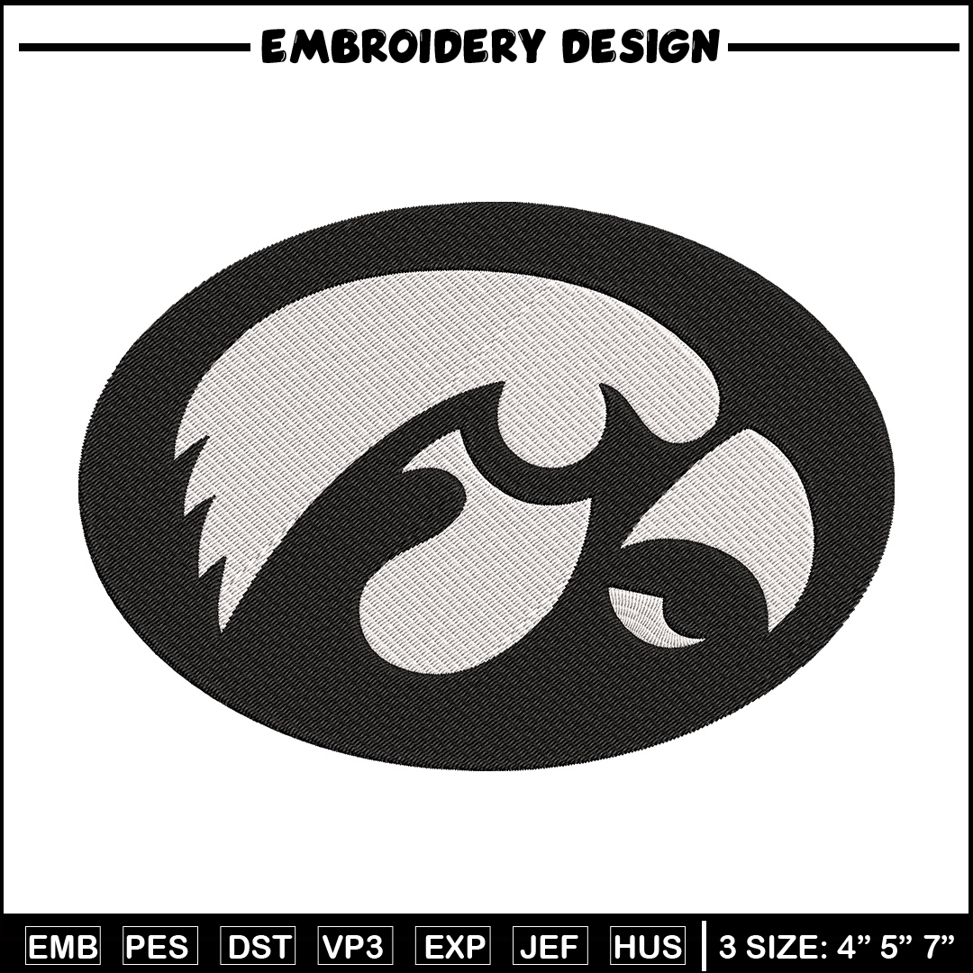 Iowa Hawkeyes Logo embroidery design, NCAA embroidery, Sport | Inspire ...