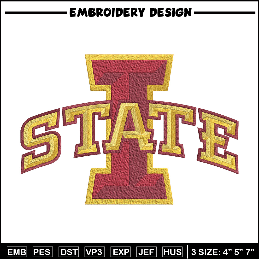 Iowa State logo embroidery design, NCAA embroidery, Sport em | Inspire ...