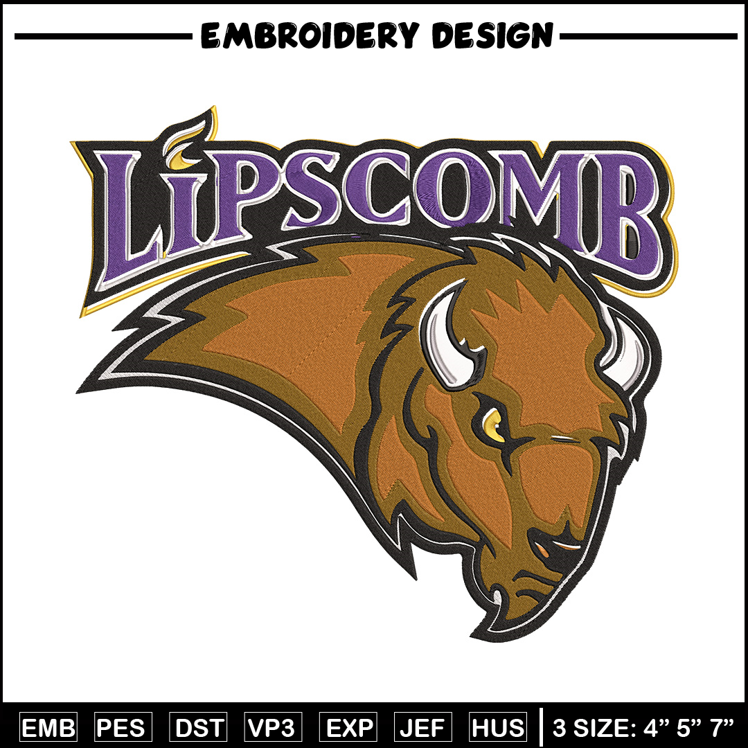 Lipscomb Bisons logo embroidery design,NCAA embroidery, Embr | Inspire ...