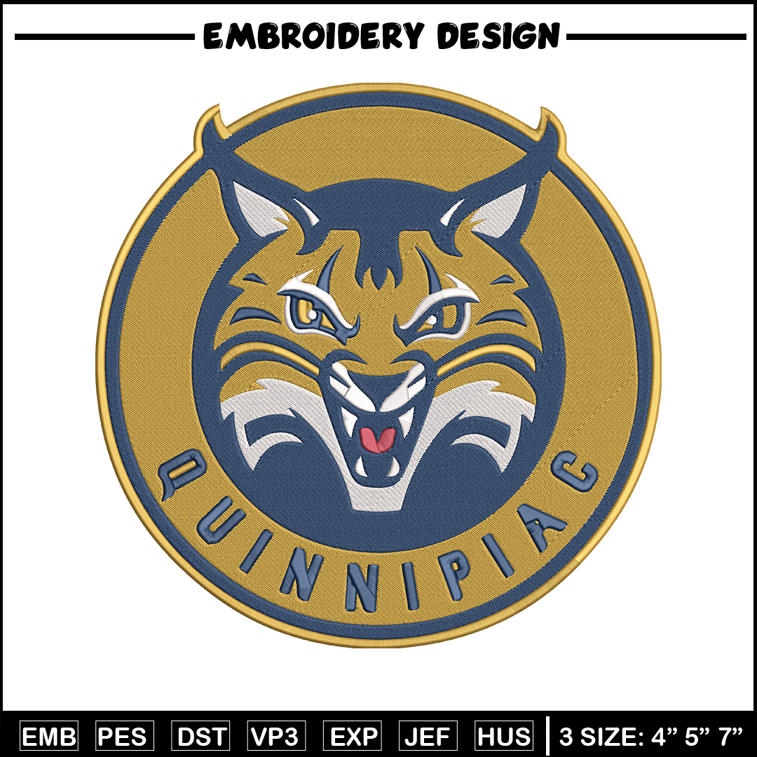 Quinnipiac University logo embroidery design, NCAA embroider | Inspire ...
