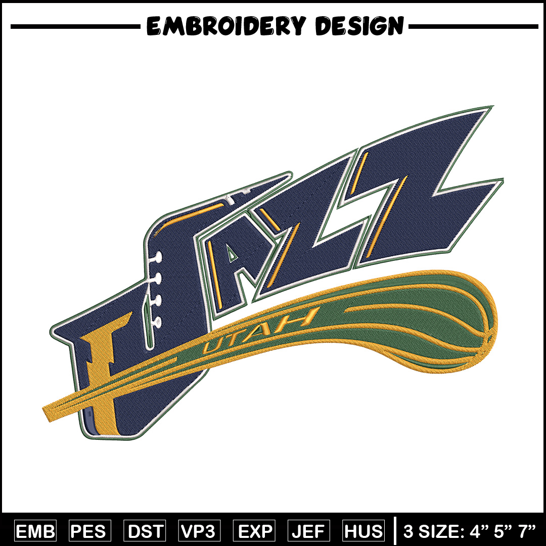 Utah Jazz logo embroidery design,NBA embroidery, Sport embro | Inspire ...