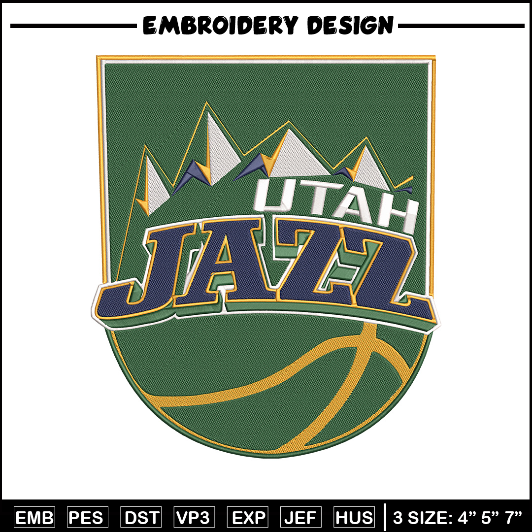 Utah Jazz logo embroidery design,NBA embroidery,Sport embroi | Inspire ...
