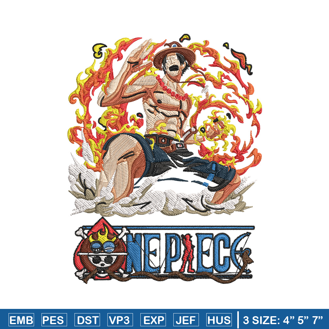 Ace Poster Embroidery Design,One piece Embroidery, Embroider - Inspire ...