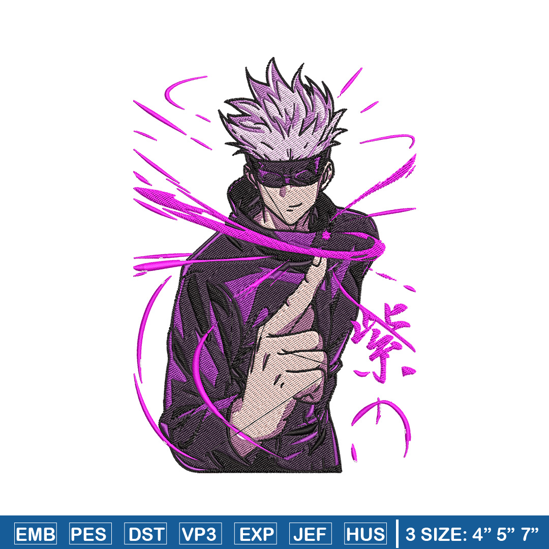Gojo poster Embroidery Design, Jujutsu Embroidery, Embroider - Inspire ...