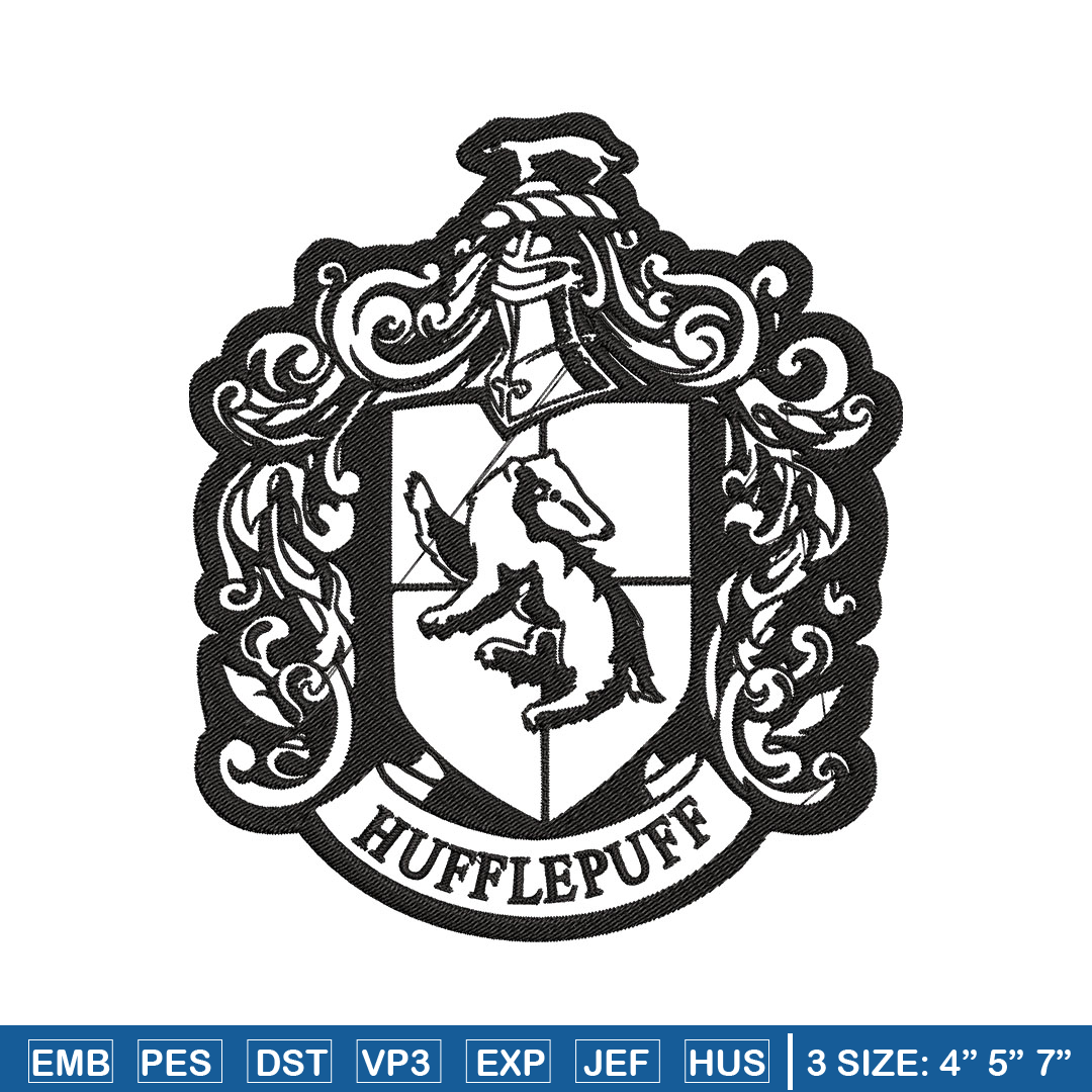 Hufflepuff Crest Embroidery Design, logo Embroidery, Embroid | Inspire ...