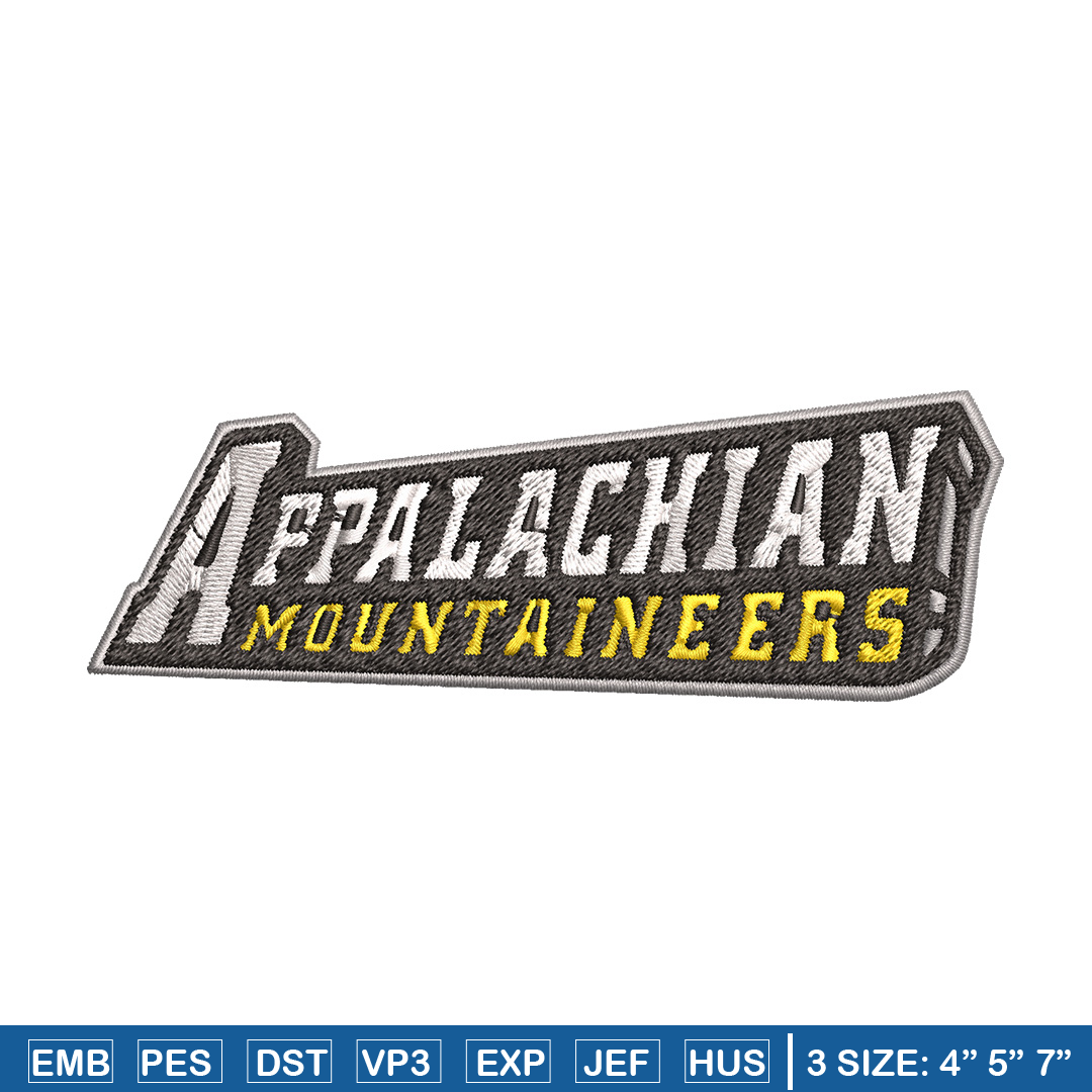 Appalachian State logo embroidery design, NCAA embroidery, E | Inspire ...