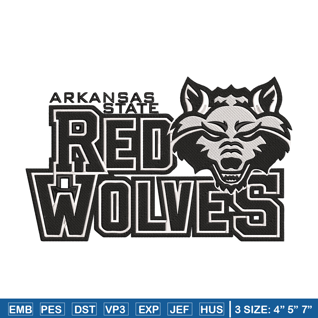 Arkansas State logo embroidery design, NCAA embroidery, Spor | Inspire ...