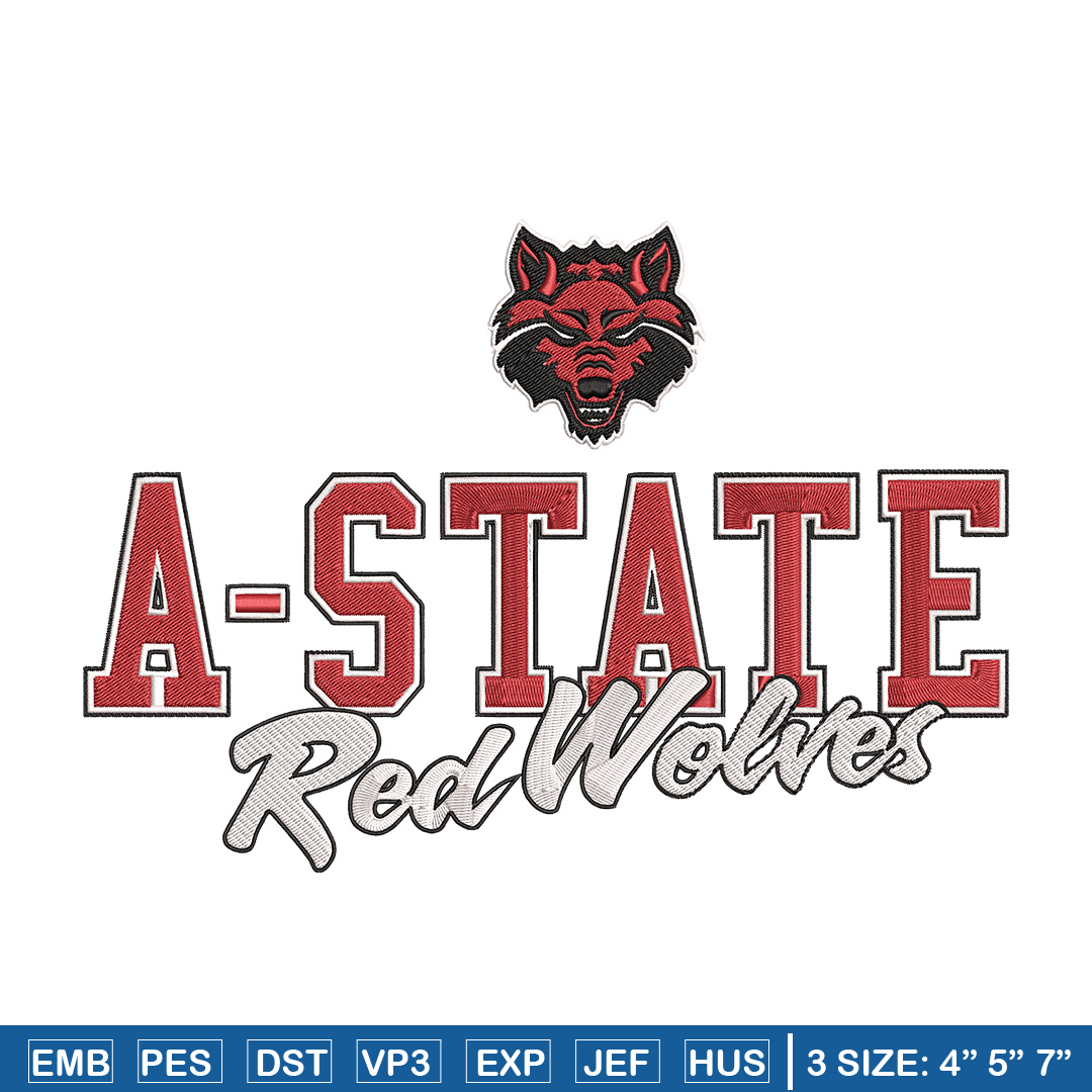 Arkansas State logo embroidery design, NCAA embroidery,Sport | Inspire ...