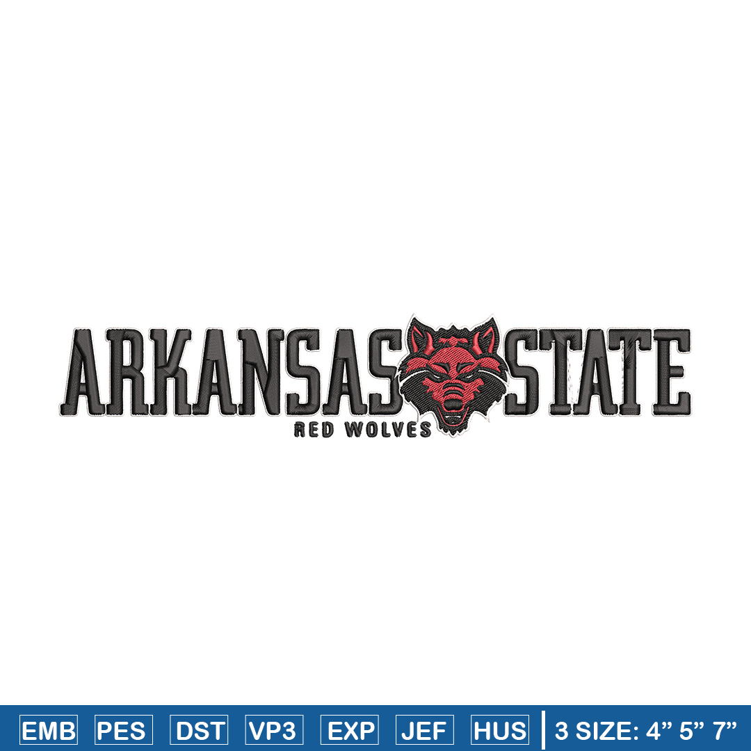 Arkansas State logo embroidery design, NCAA embroidery,Sport | Inspire ...