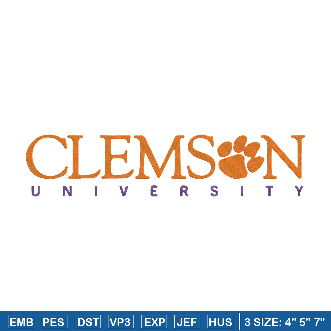 Clemson University logo embroidery design, NCAA embroidery, | Inspire ...