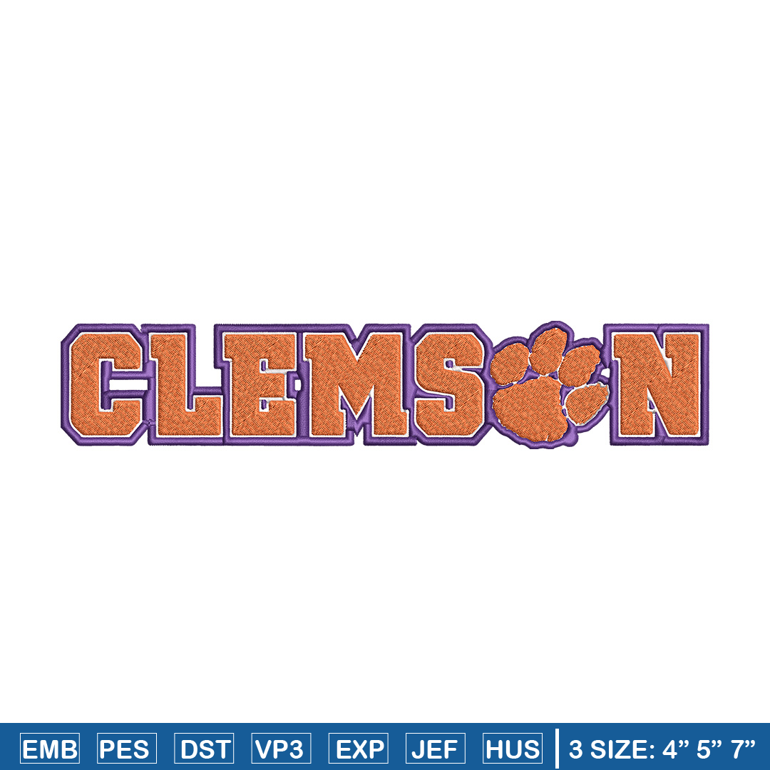 Clemson University logo embroidery design,NCAA embroidery, S - Inspire ...